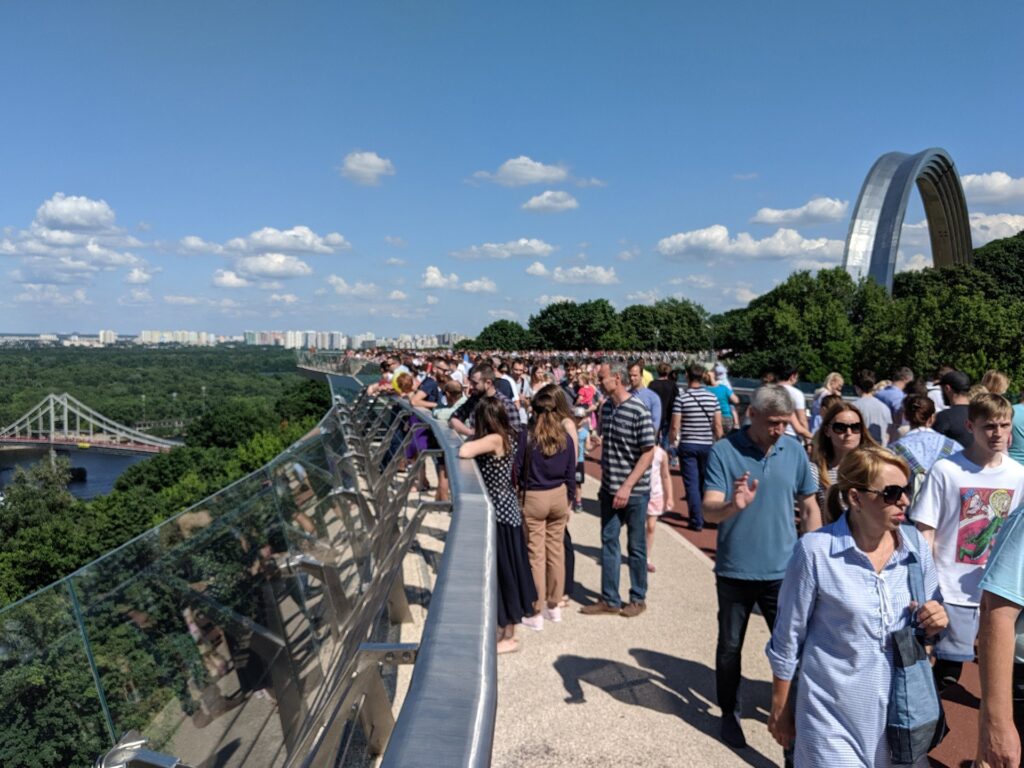 Kyiv's New Bicycle & Pedestrian Bridge with a Glass Floor and Viewpoint