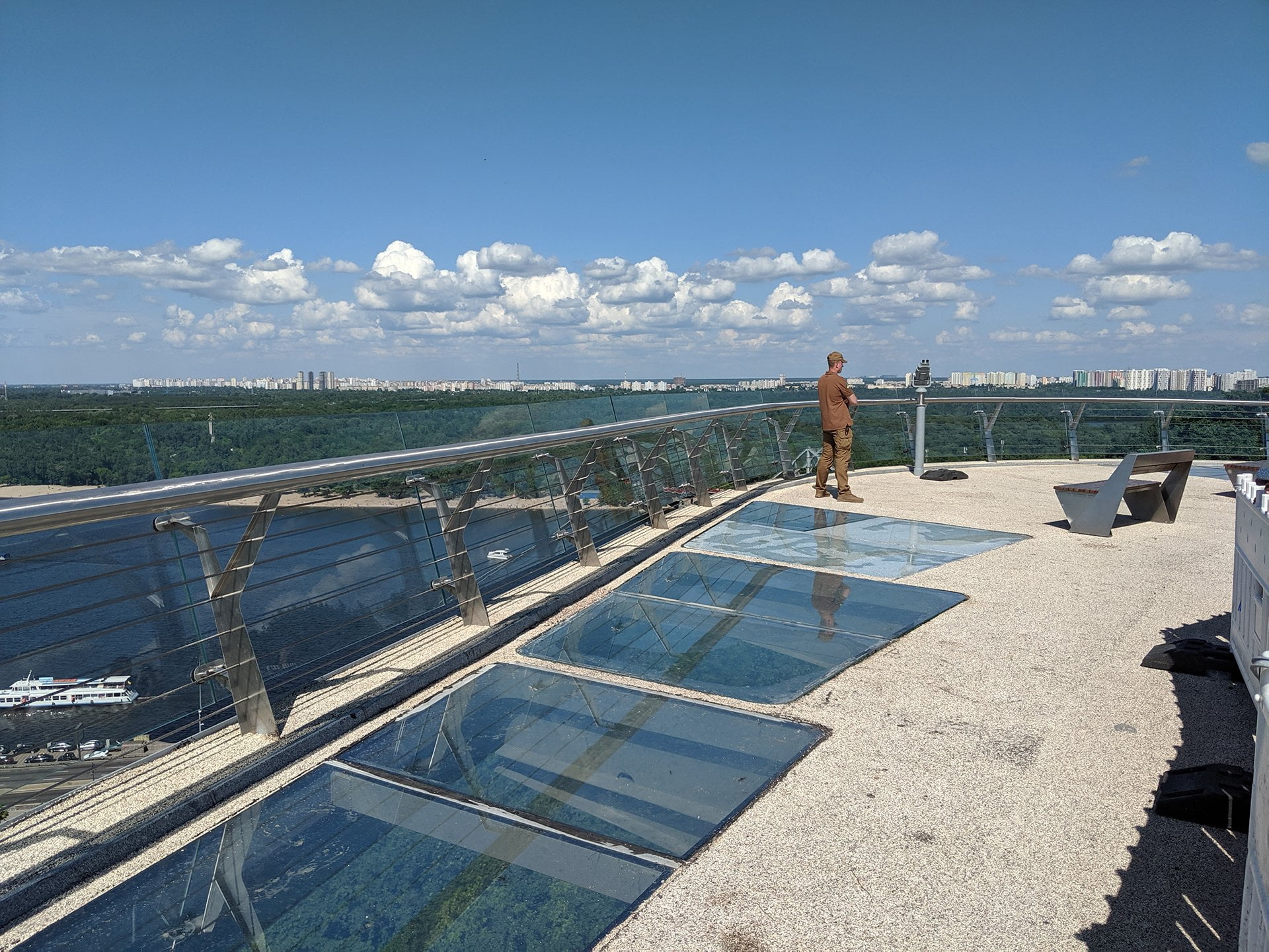 Kyiv's New Bicycle & Pedestrian Bridge with a Glass Floor and Viewpoint